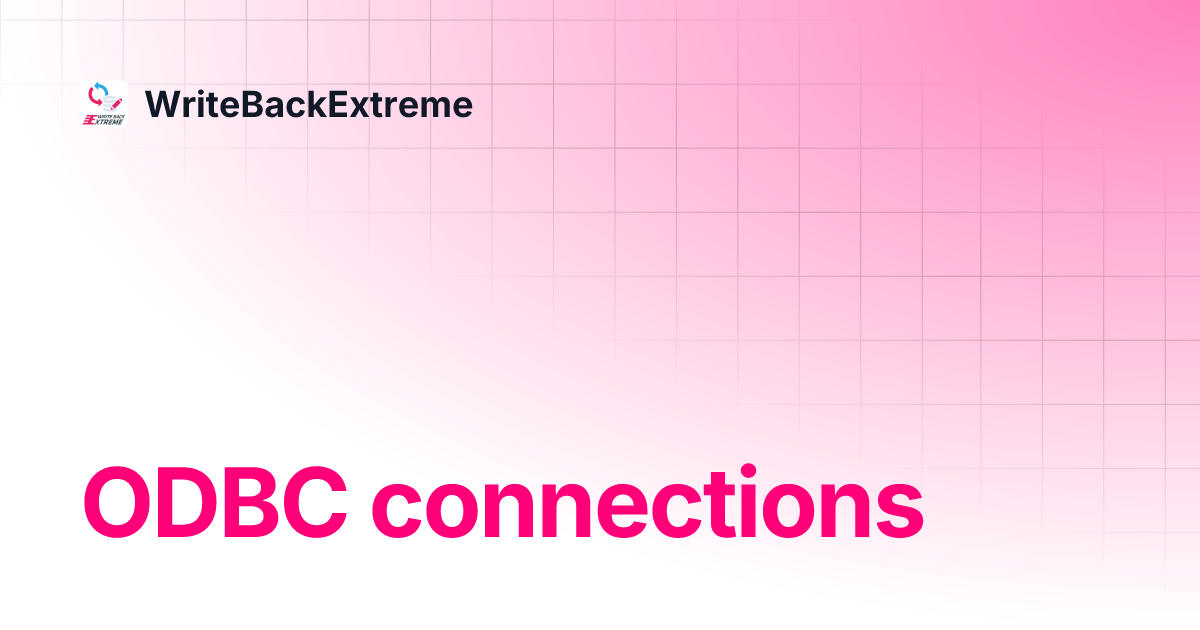 ODBC connections | WriteBackExtreme