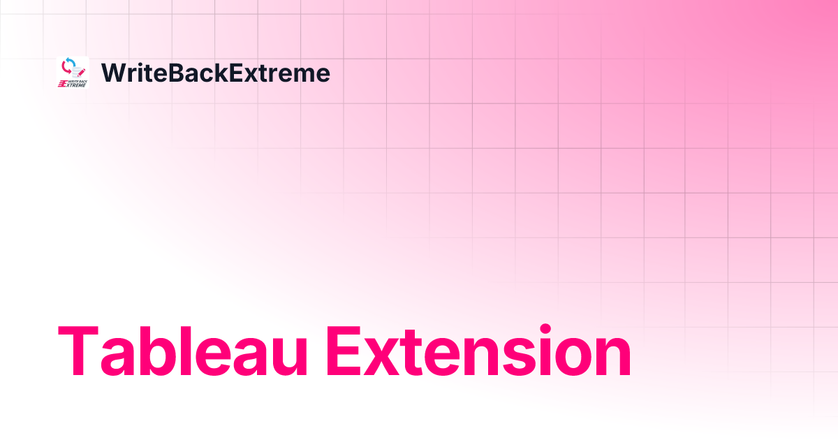 Tableau Extension | WriteBackExtreme