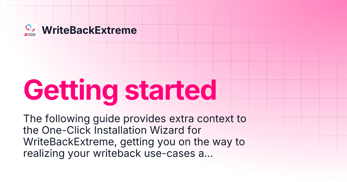 Getting started | WriteBackExtreme